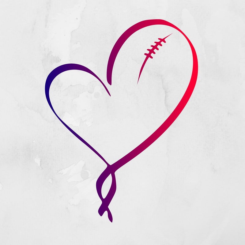 Football Heart Svg - Etsy