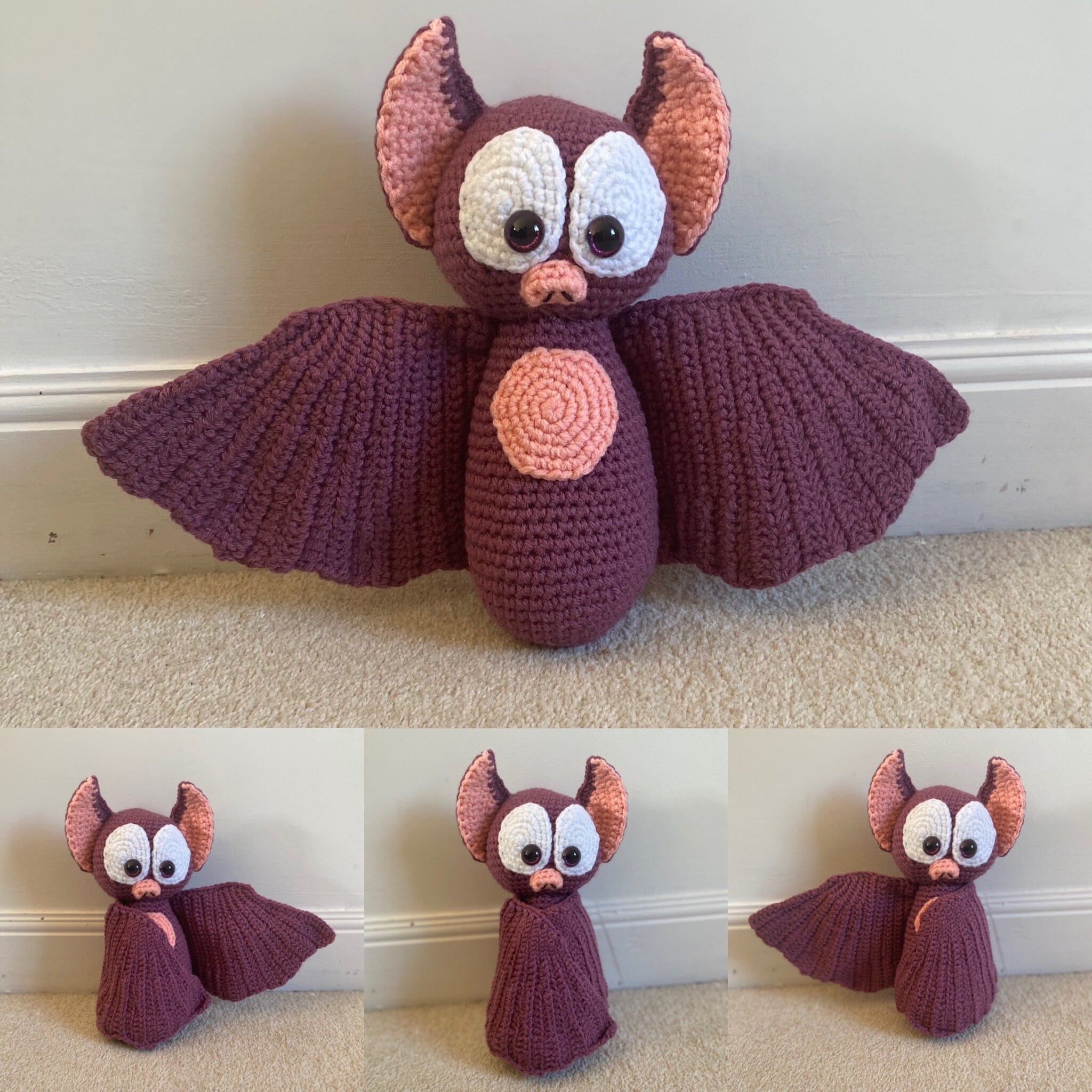 Crochet Bats, Bat Plushies, Bat Teddy, Bats - Etsy