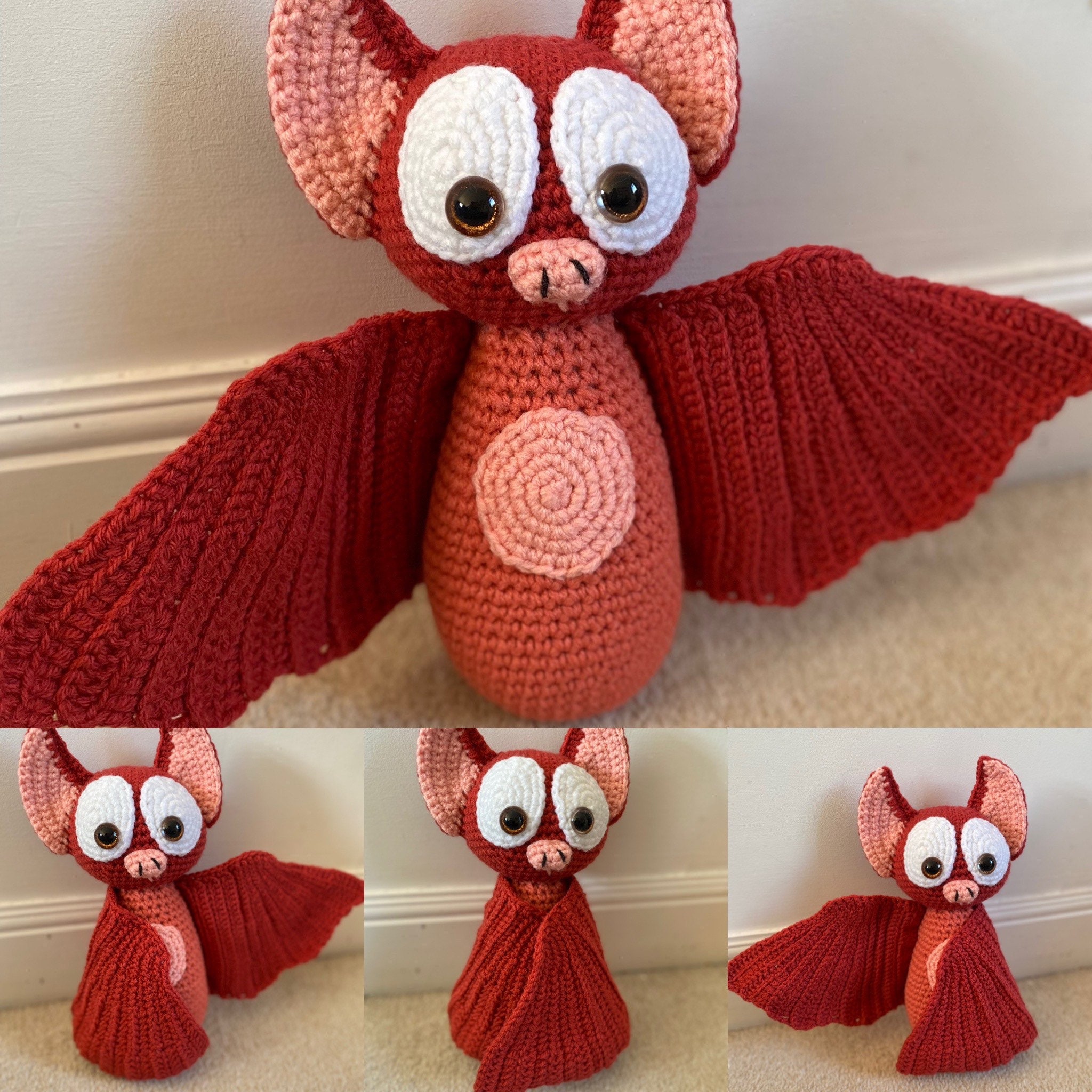 Crochet Bats, Bat Plushies, Bat Teddy, Bats - Etsy