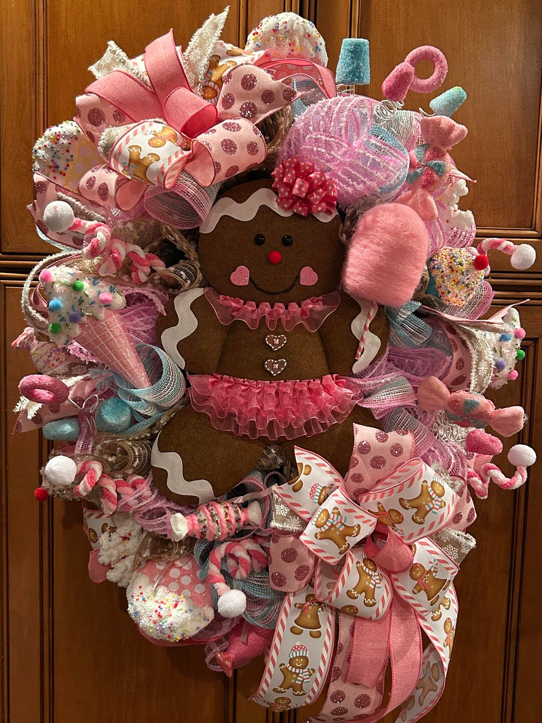 Colorful Gingerbread Christmas Wreath - Etsy
