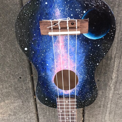 Hand-painted Ukulele: Rainbow Points Design | Etsy