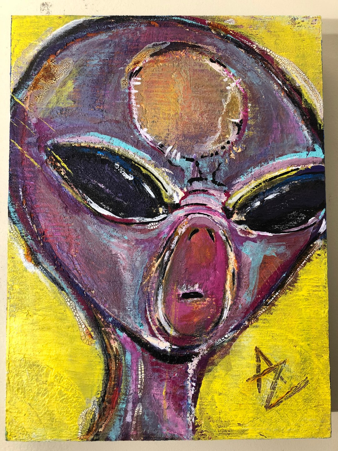 Alien Painting delirium Creatures of Conspiracy Mixed Media Alien ...