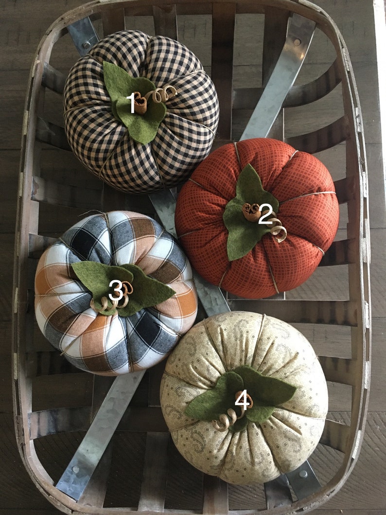 Fabric Pumpkins Handmade Fabric Pumpkins Fall Decor Autumn - Etsy
