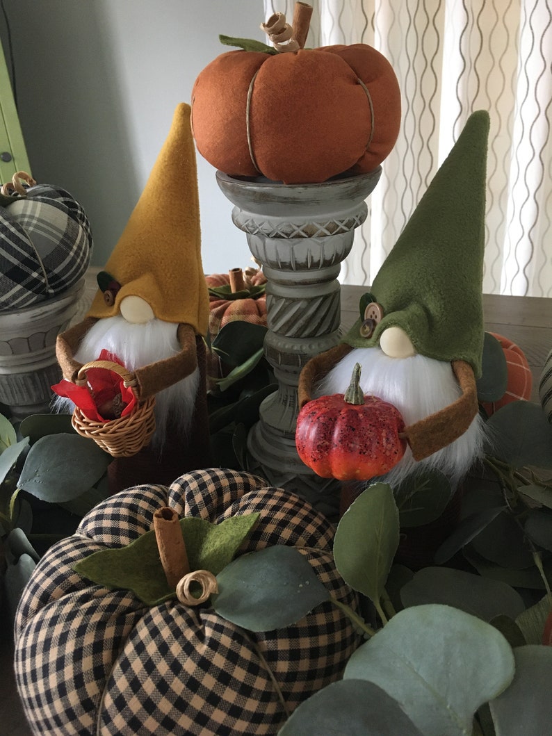 Handmade Autumn Gnome Pair, Fall Decor, Fall Gnomes for Thanksgiving ...
