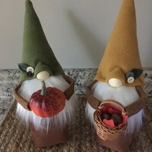 Handmade Autumn Gnome Pair, Fall Decor, Fall Gnomes for Thanksgiving ...