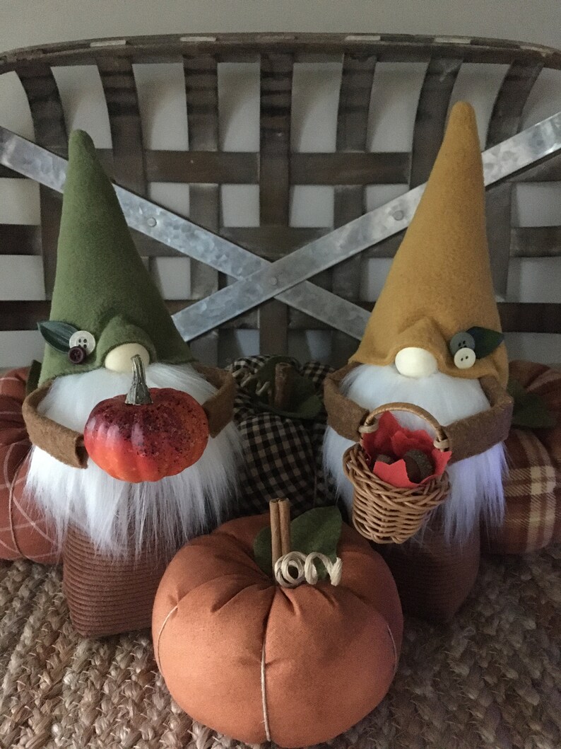 Handmade Autumn Gnome Pair, Fall Decor, Fall Gnomes for Thanksgiving ...