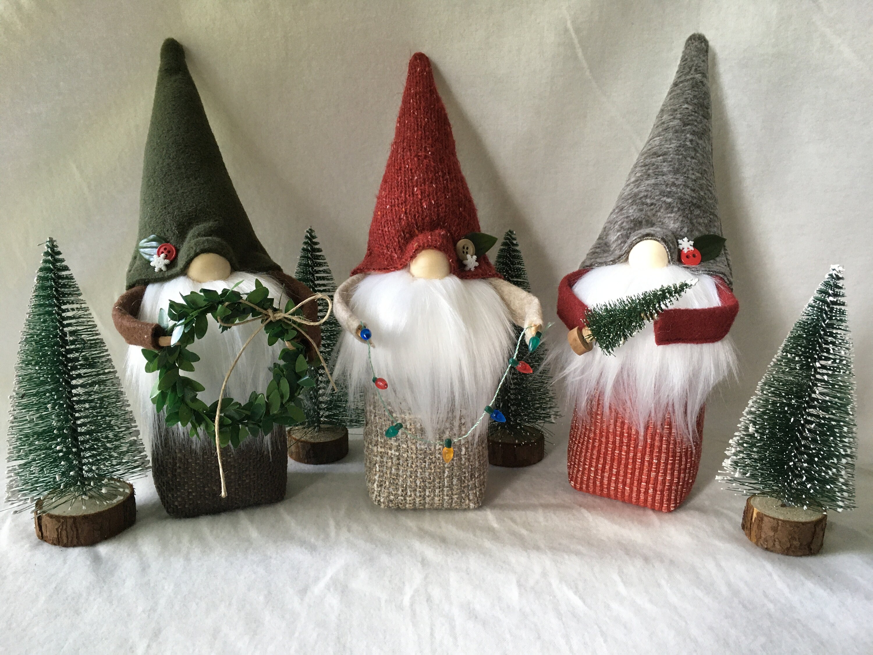 Handmade Christmas gnome set of three Christmas decor | Etsy