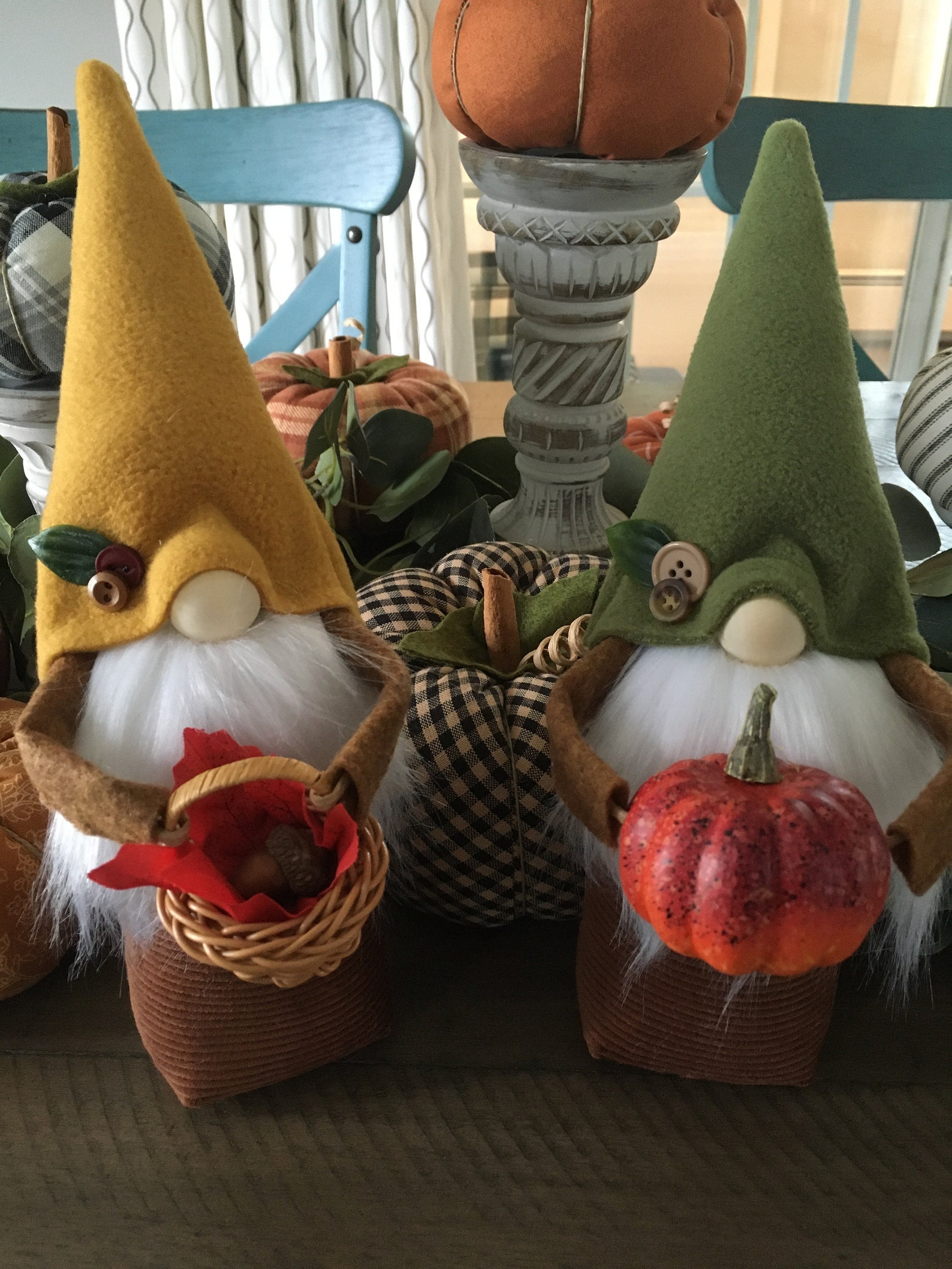 Handmade Autumn Gnome Pair, Fall Decor, Fall Gnomes for Thanksgiving ...