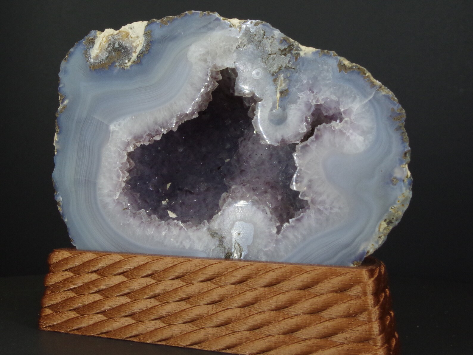 A Uniquely Shaped Polished Matching Geode Pair Filled With Amethyst ...