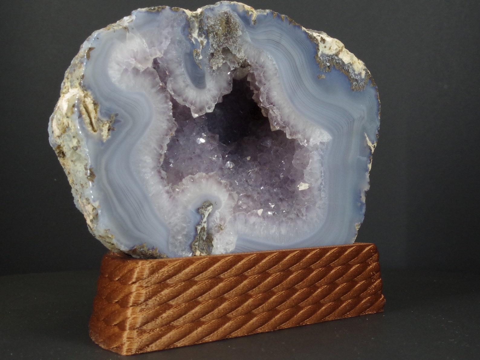 A Uniquely Shaped Polished Matching Geode Pair Filled With Amethyst ...