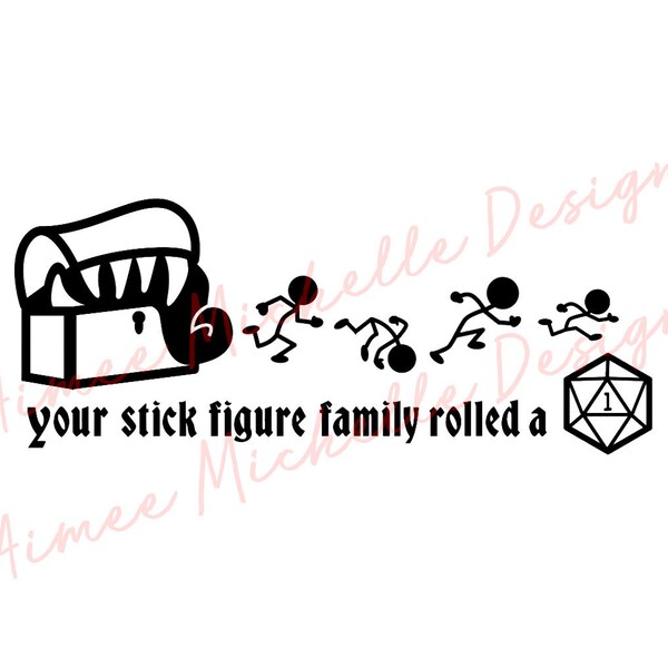 Stick Family Rolled a One - Etsy