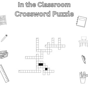 Classroom Objects Crossword - Etsy
