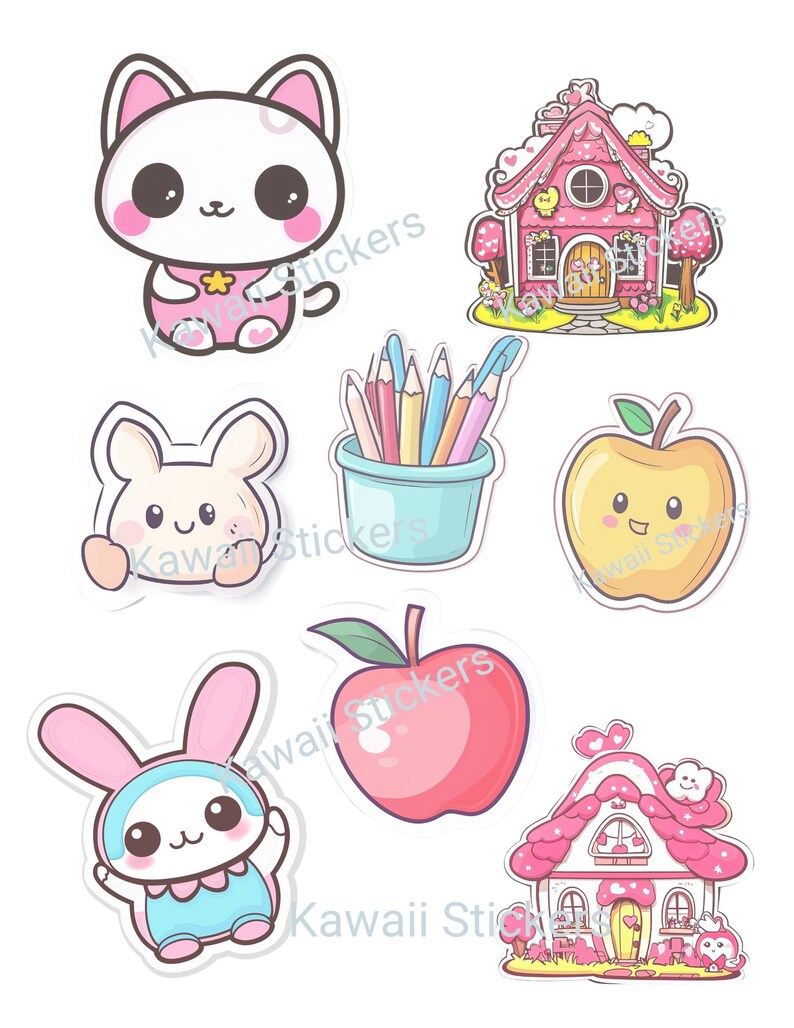Kawaii Chibi Printable Sticker Set 32-pack - Etsy