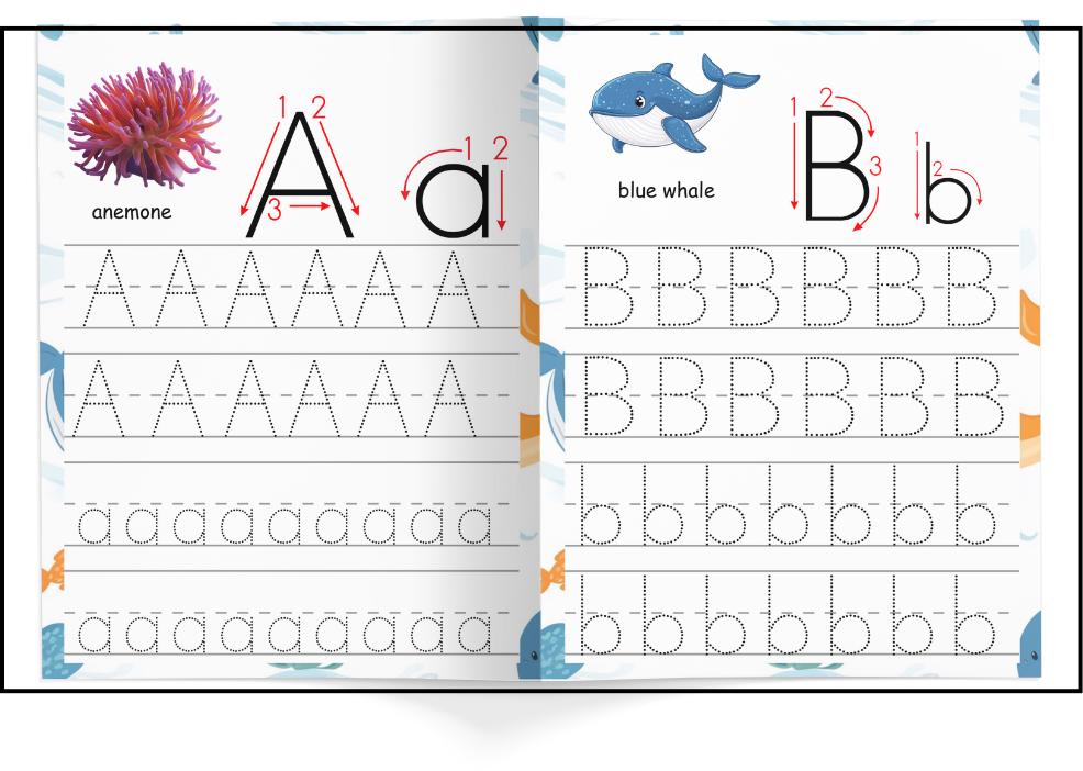 Kids Worksheet Letter Tracing Ocean Theme Book for Your Pre-k and ...