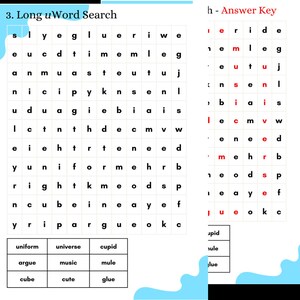 Long U Vowel Practice Set - Etsy