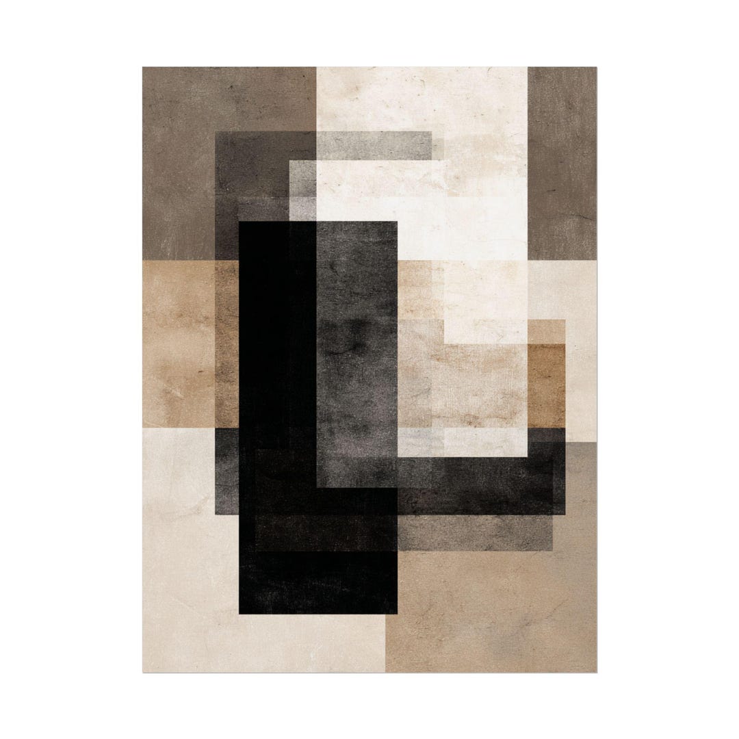Abstract Geometric Blocks Rolled Posters | Neutral Modern Wall Art - Etsy