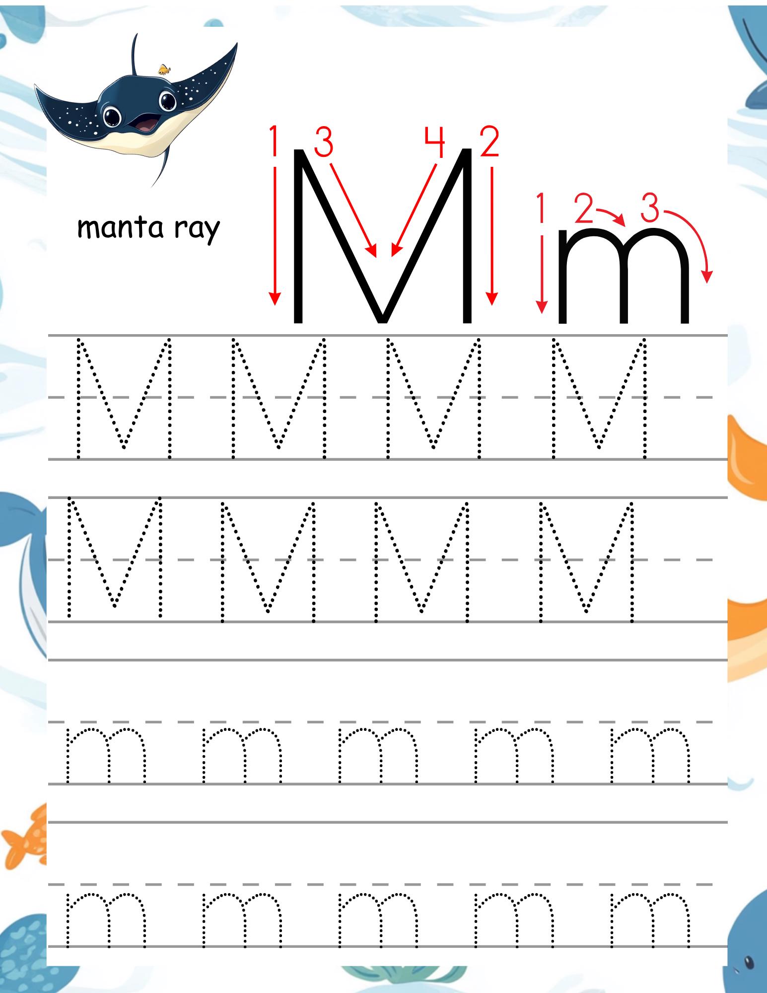 Kids Worksheet Letter Tracing Ocean Theme Book for Your Pre-k and ...