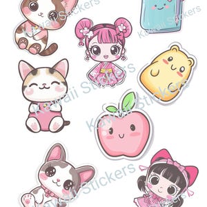 Kawaii Chibi Printable Sticker Set 32-pack - Etsy