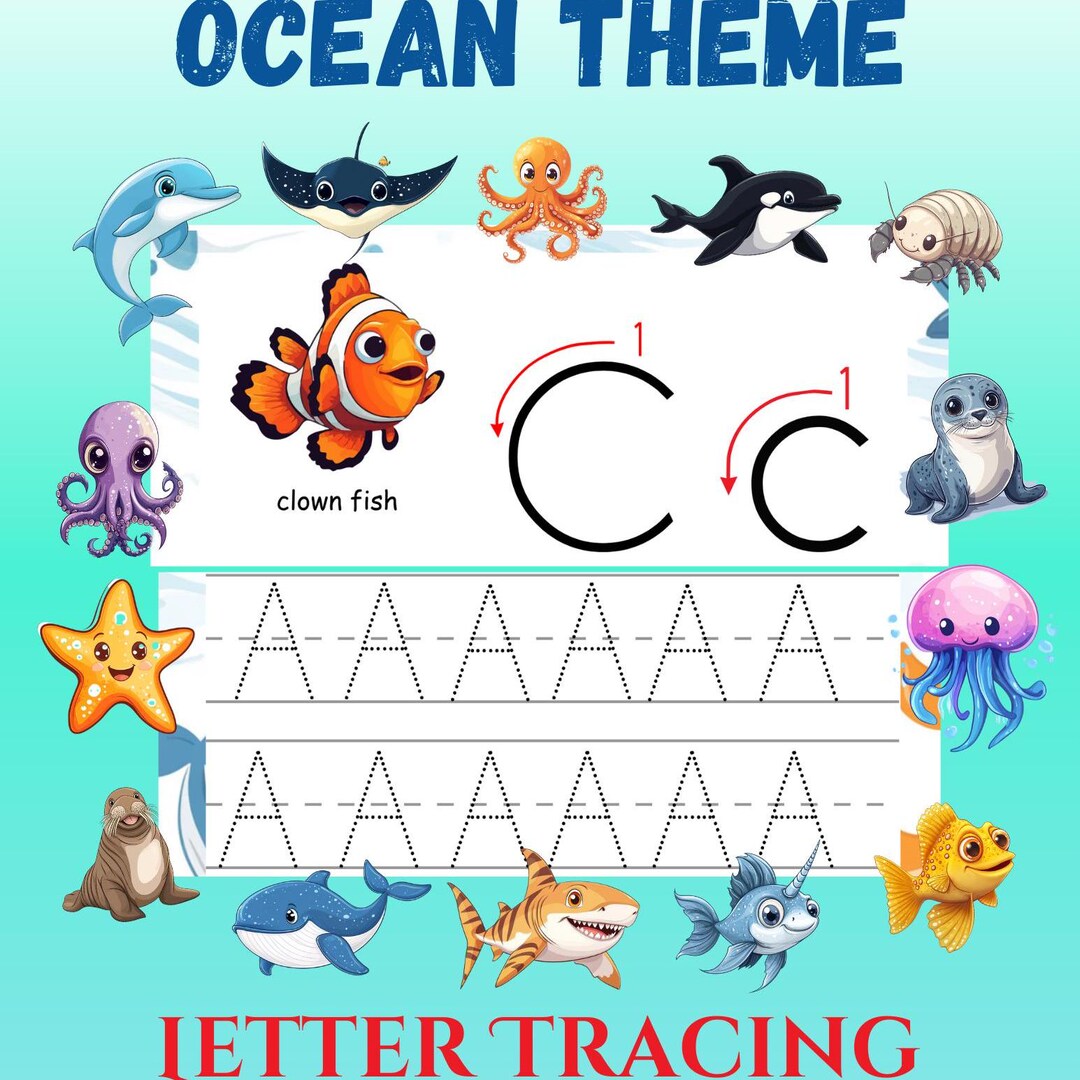 Kids Worksheet Letter Tracing Ocean Theme Book for Your Pre-k and ...