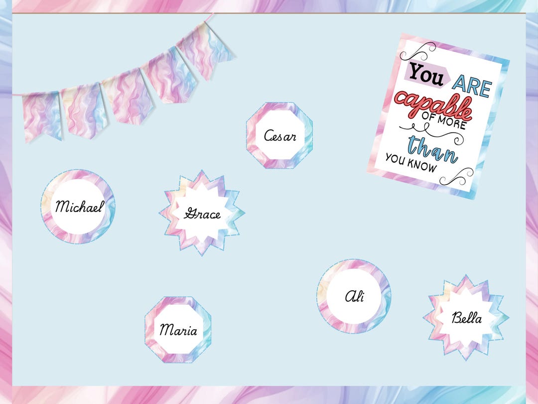 Bulletin Board Printable Classroom Pastel Borders, Pennants, Alphabet ...