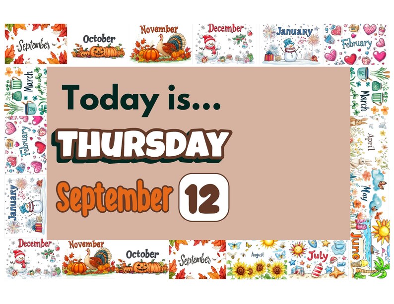 Calendar Months Bulletin Board Border - Etsy