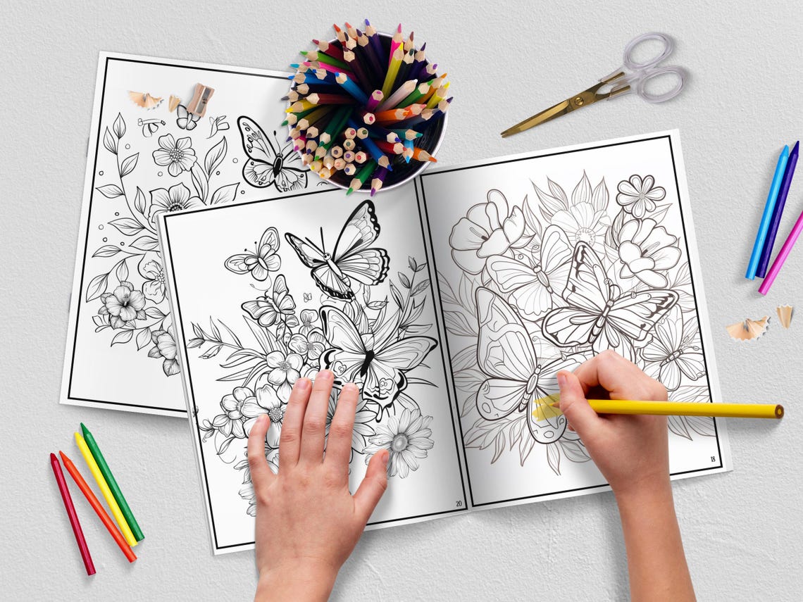 Coloring Book for Kids Butterflies Coloring Pages Printable Activity ...