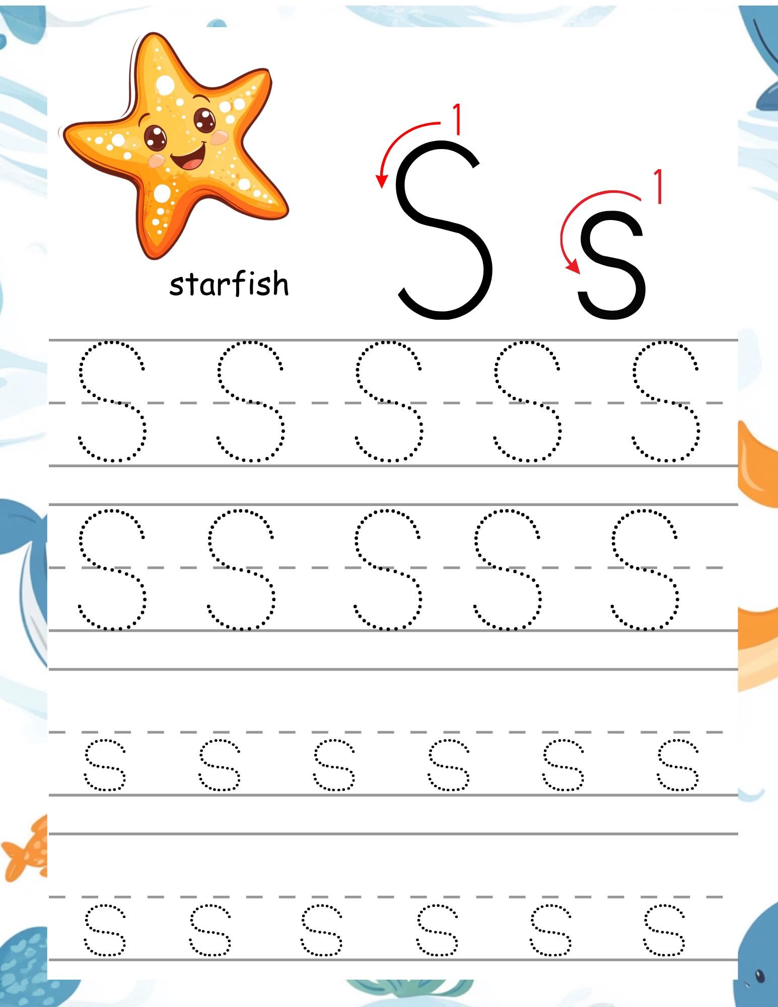Kids Worksheet Letter Tracing Ocean Theme Book for Your Pre-k and ...