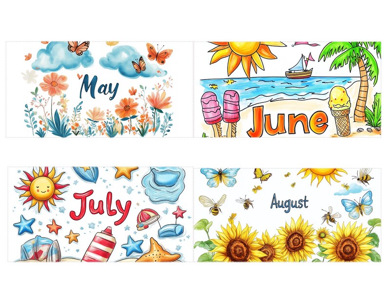 Calendar Months Bulletin Board Border - Etsy