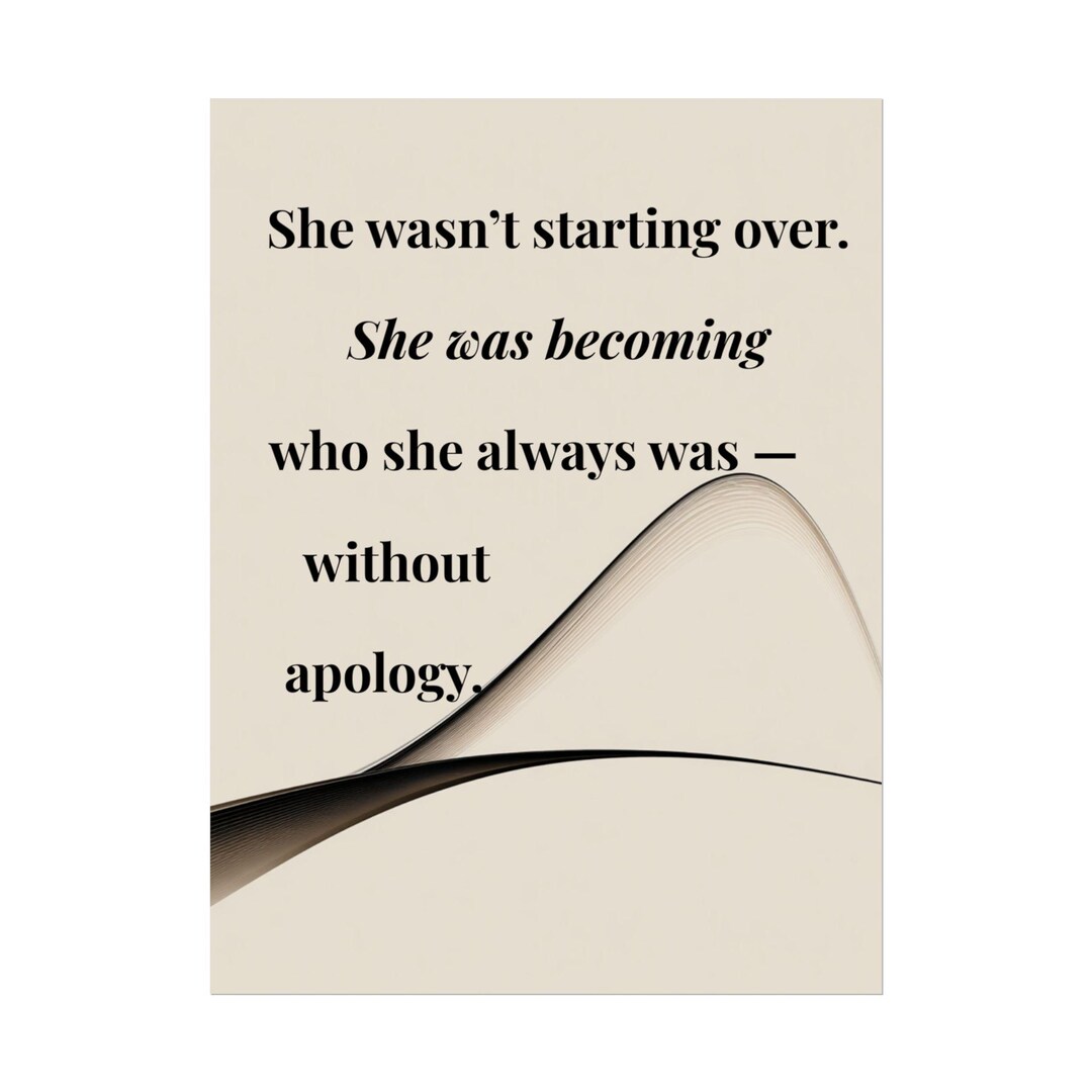 She Was Becoming Quote Rolled Poster | Minimalist Typography Wall Art ...
