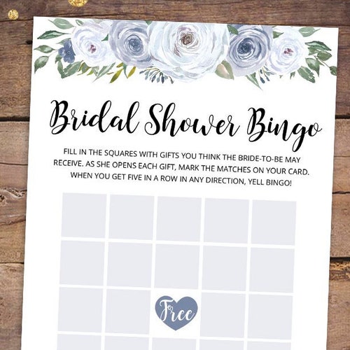 Printable Bridal Shower Games Printable Dusty Blue Floral Etsy