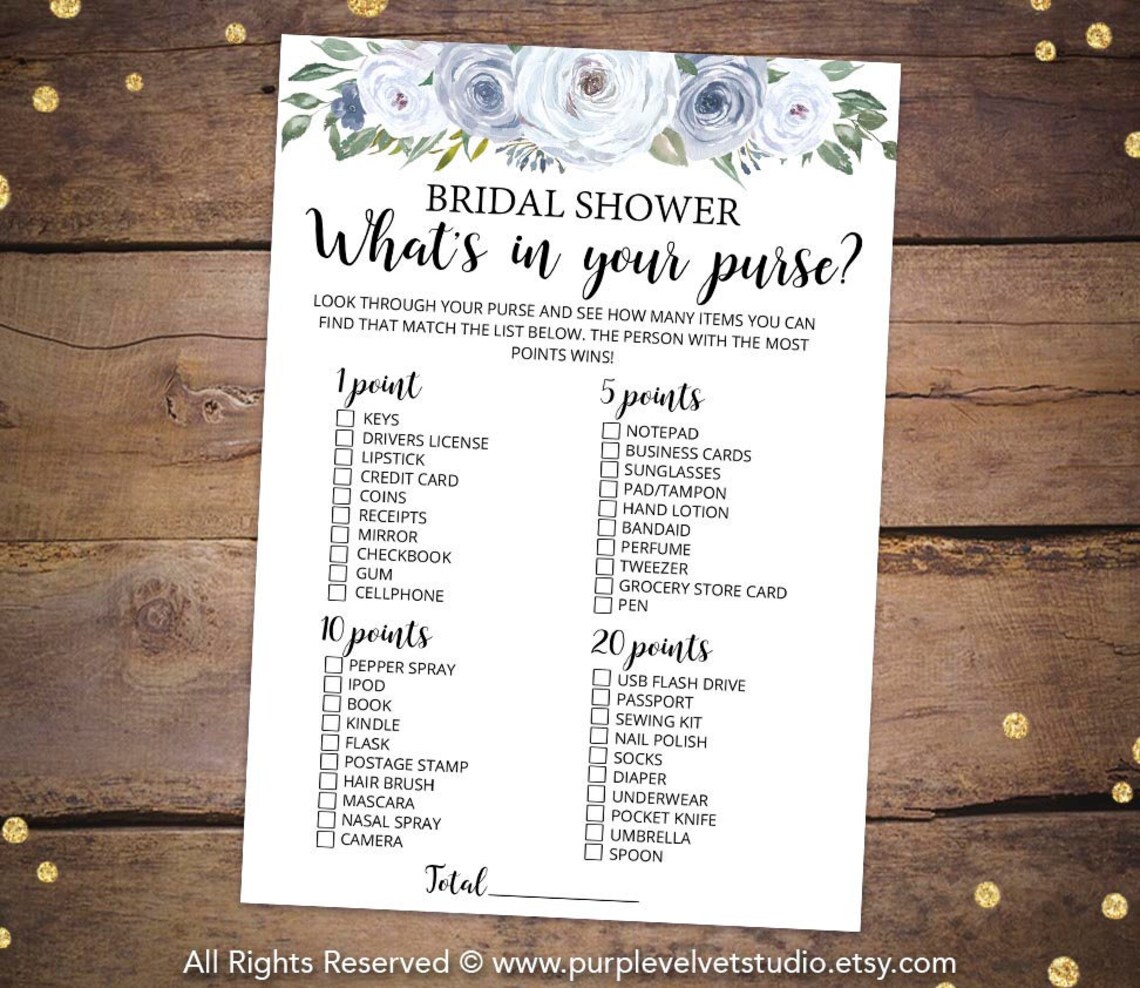 Printable Bridal Shower Games Printable Dusty Blue Floral - Etsy