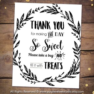 Printable Candy Buffet Sign Candy Bar Table Sign Treats Sign - Etsy