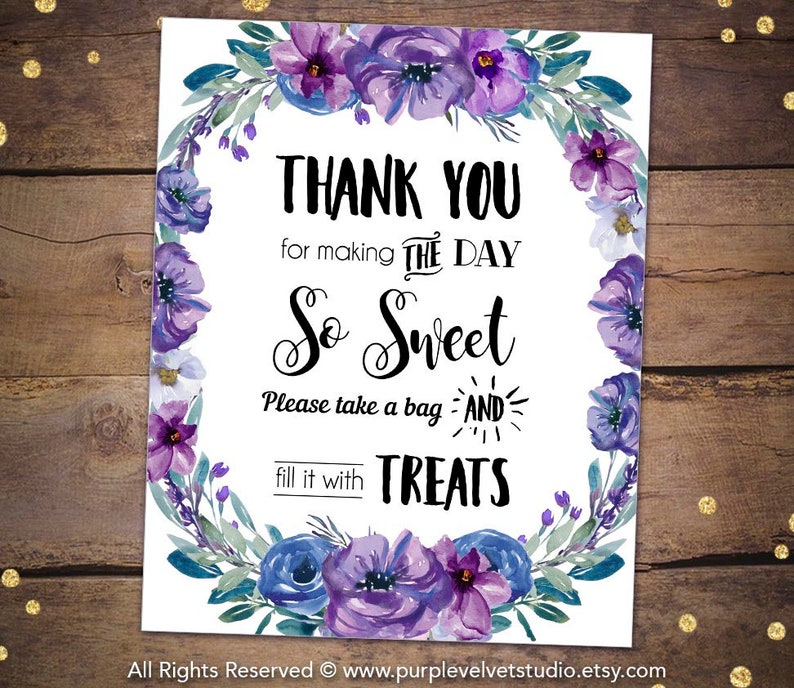 Printable Candy Buffet Sign Candy Bar Table Sign Treats Sign | Etsy