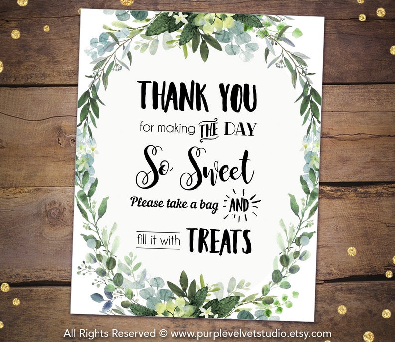 Printable Candy Buffet Sign Candy Bar Table Sign Treats Sign | Etsy