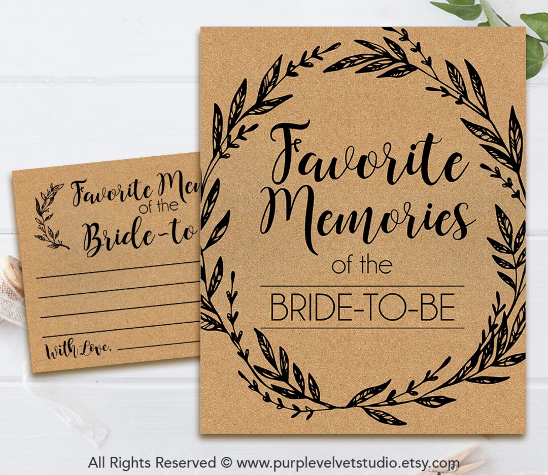 Printable Bridal Shower Activity Printable Rustic Bridal Shower ...