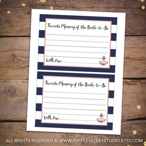 Printable Bridal Shower Activity Printable Nautical Bridal Shower ...