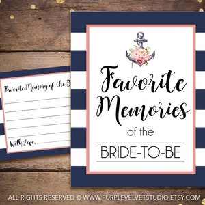 Printable Bridal Shower Activity Printable Nautical Bridal Shower ...
