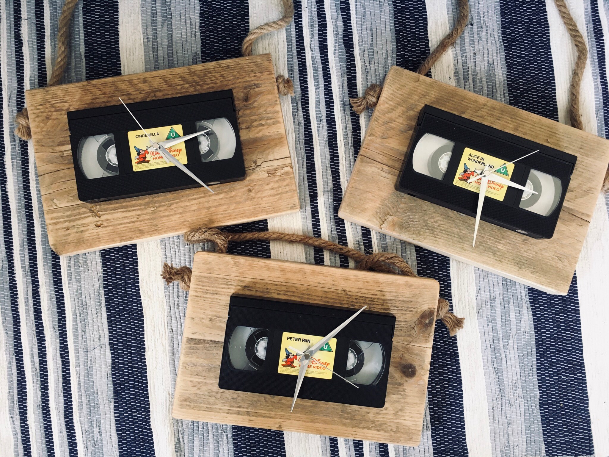 Recycled/upcycled Retro Disney VHS Wall Clock | Etsy UK