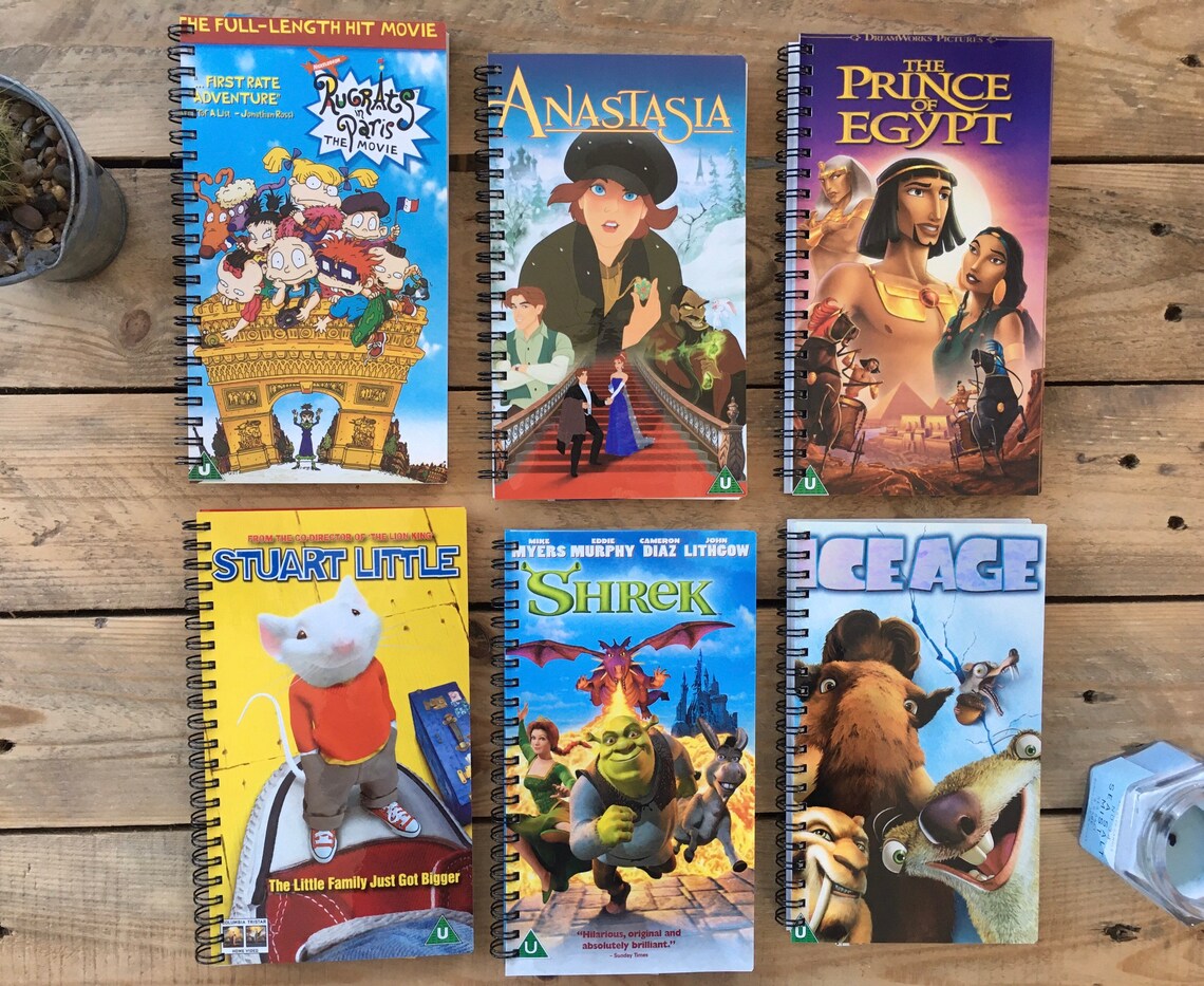 Recycled/upcycled VHS Cover Notebook - Family Favourites - Shrek ...