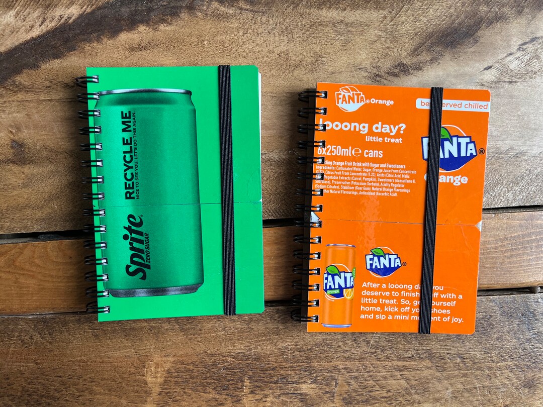 Upcycled/recycled Coca Cola Small Box Notebook - Sprite & Fanta - Etsy