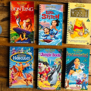 Recycled/upcycled Disney VHS Notebook the Lion King, Aladdin, Lilo ...