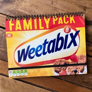 Upcycled/recycled Weetabix Box Notebook - Etsy