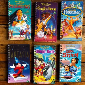 Recycled/upcycled Disney VHS Notebook - the Lion King, Aladdin, Lilo ...