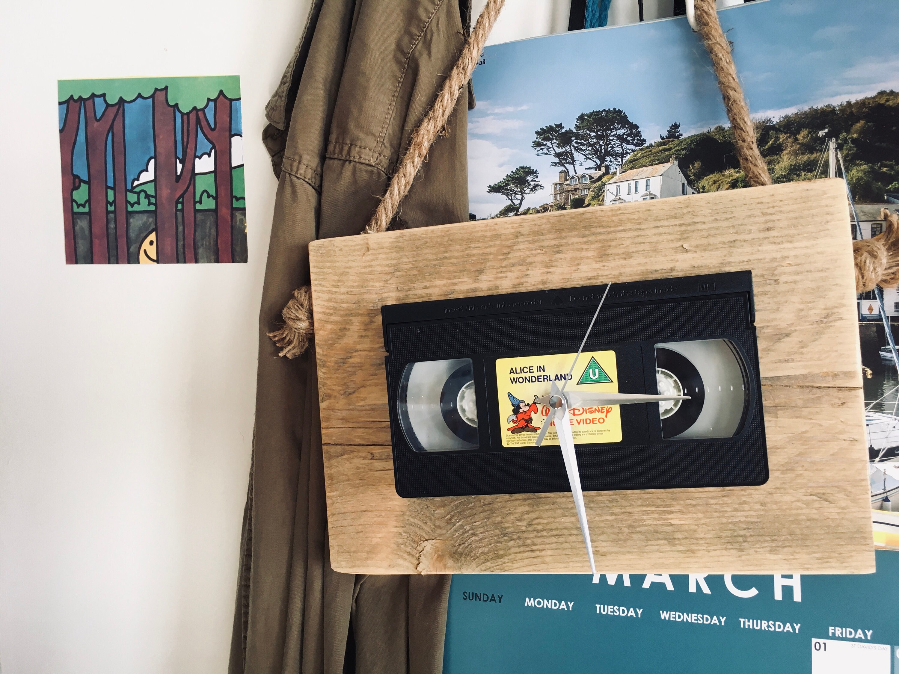 Recycled/upcycled Retro Disney VHS Wall Clock - Etsy UK