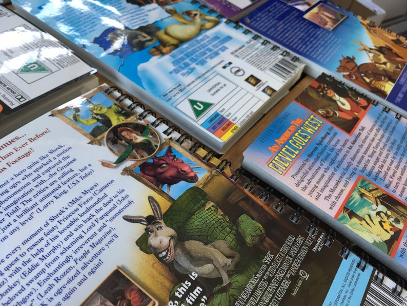 Recycled/upcycled VHS Cover Notebook - Family Favourites - Shrek ...