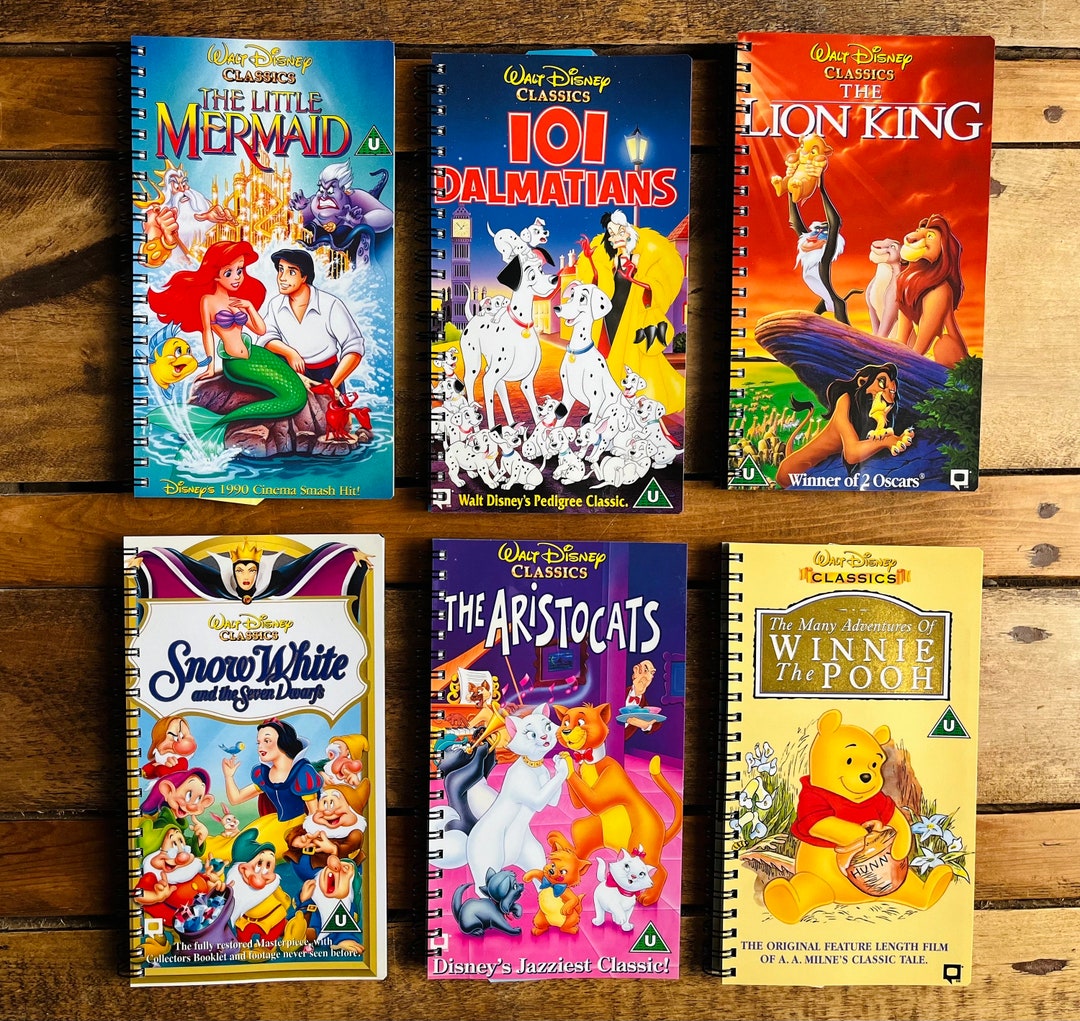 Recycled/upcycled Disney VHS Notebook the Lion King, Aladdin, Lilo ...