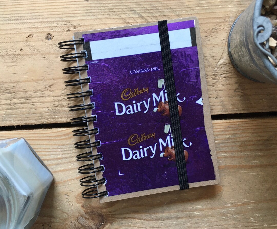 Recycled/upcycled Chocolate Bar Wrapper Notebook Mini Cadbury Dairy ...