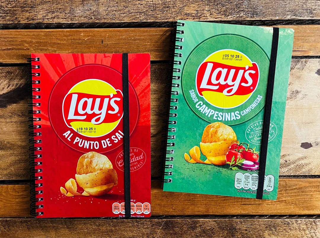 Recycled/upcycled Crisp Packet Notebook - Lays Spain - Etsy