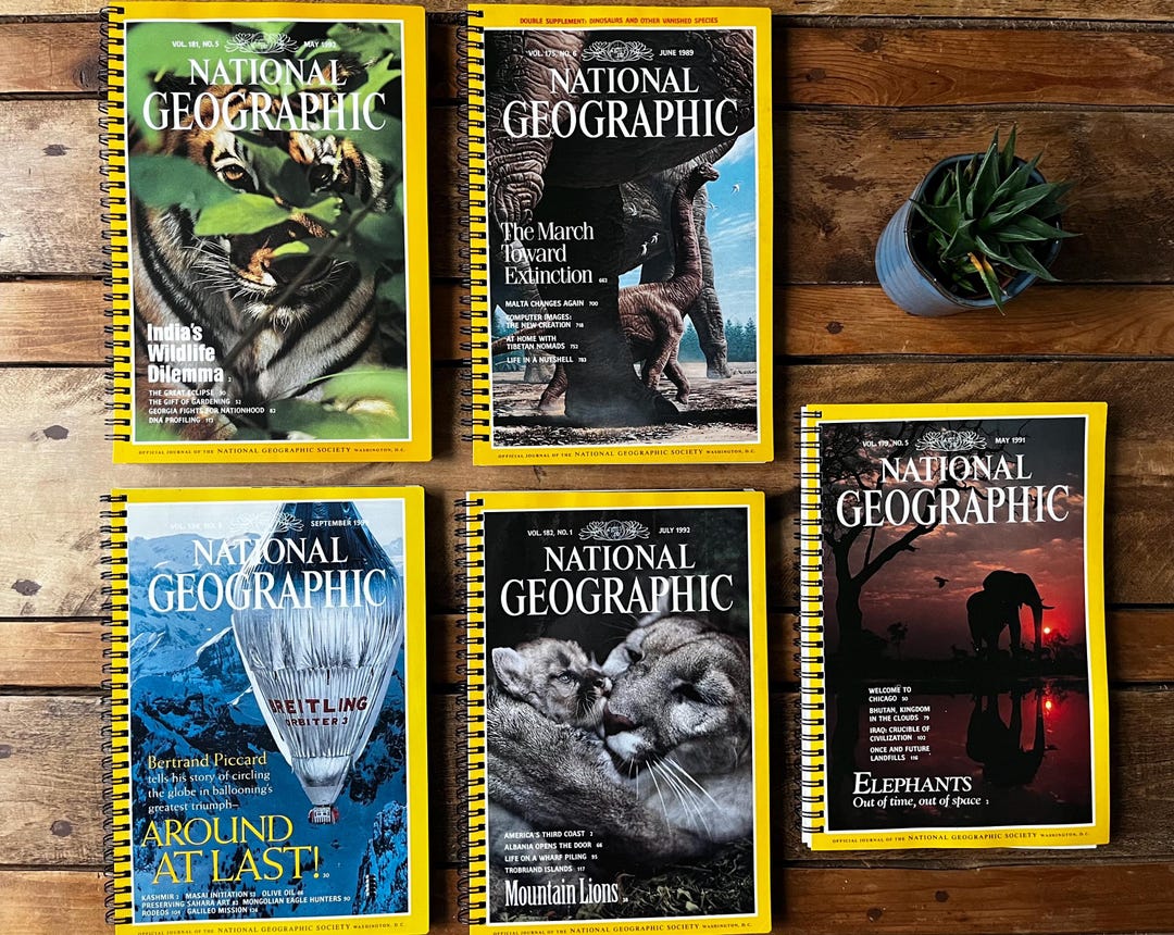 Recycled/upcycled National Geographic Spiral-bound Notebook - Etsy UK