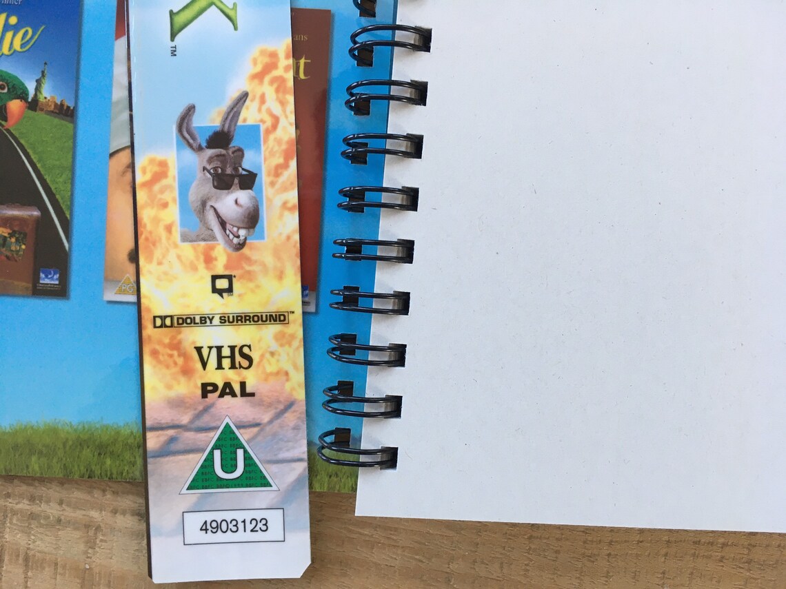 Recycled/upcycled VHS Cover Notebook - Family Favourites - Shrek ...